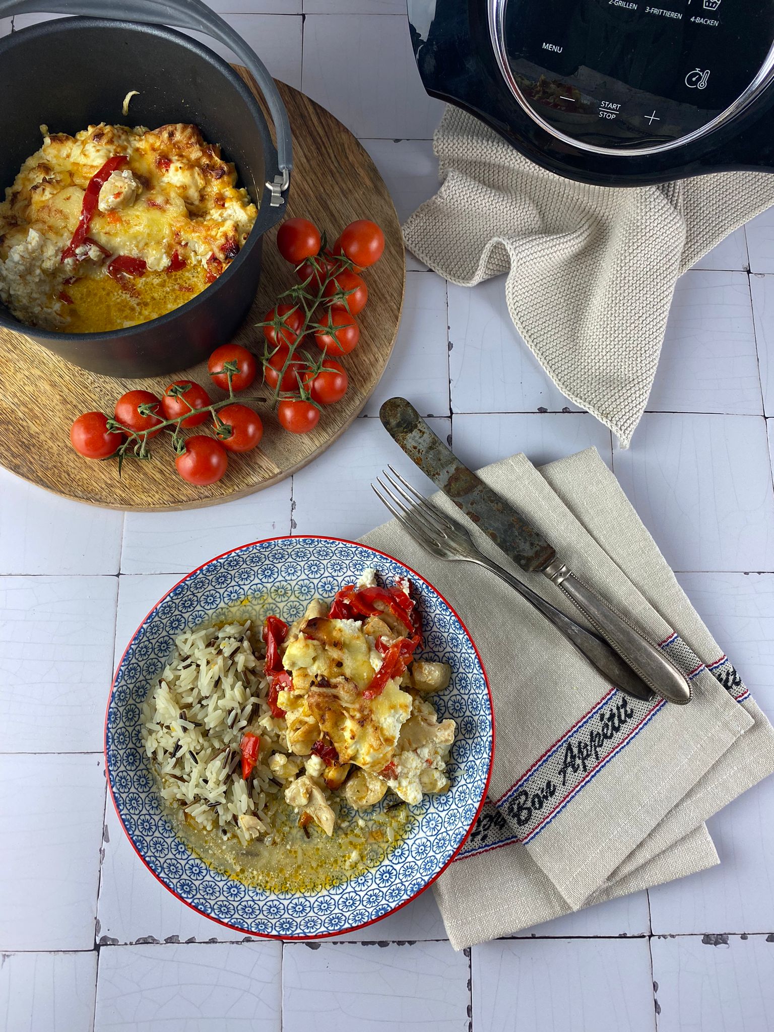 überbackene Hähnchen - Gemüse - Beilage / Cook4Me touch + Extra Crisp ...